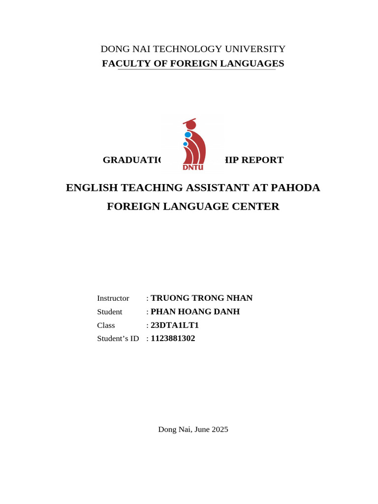 Graduation Internship Report - Hoang Danh Phan | PDF | Teachers ...