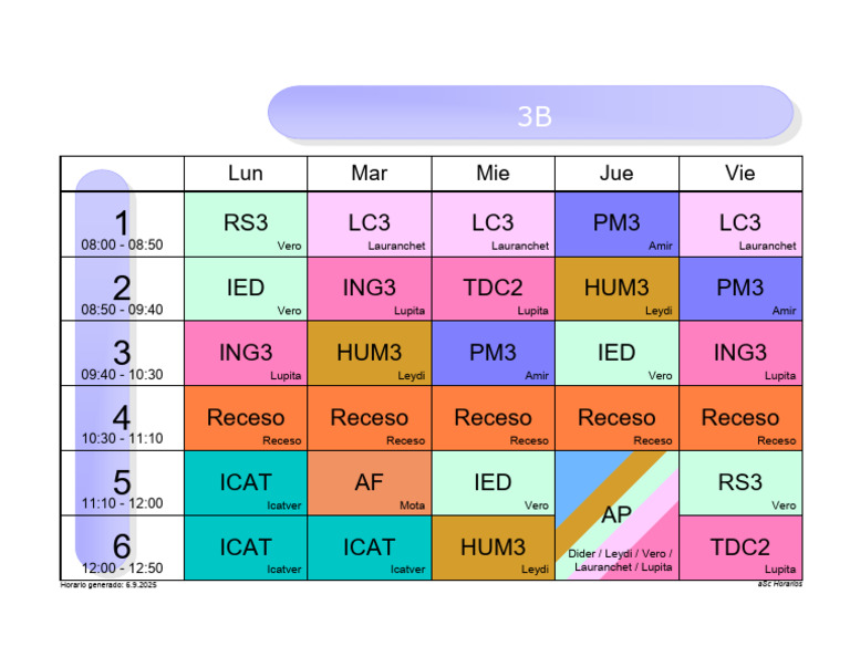 RS3 PM3 LC3 LC3 LC3: Lun Mar Mie Jue Vie | PDF