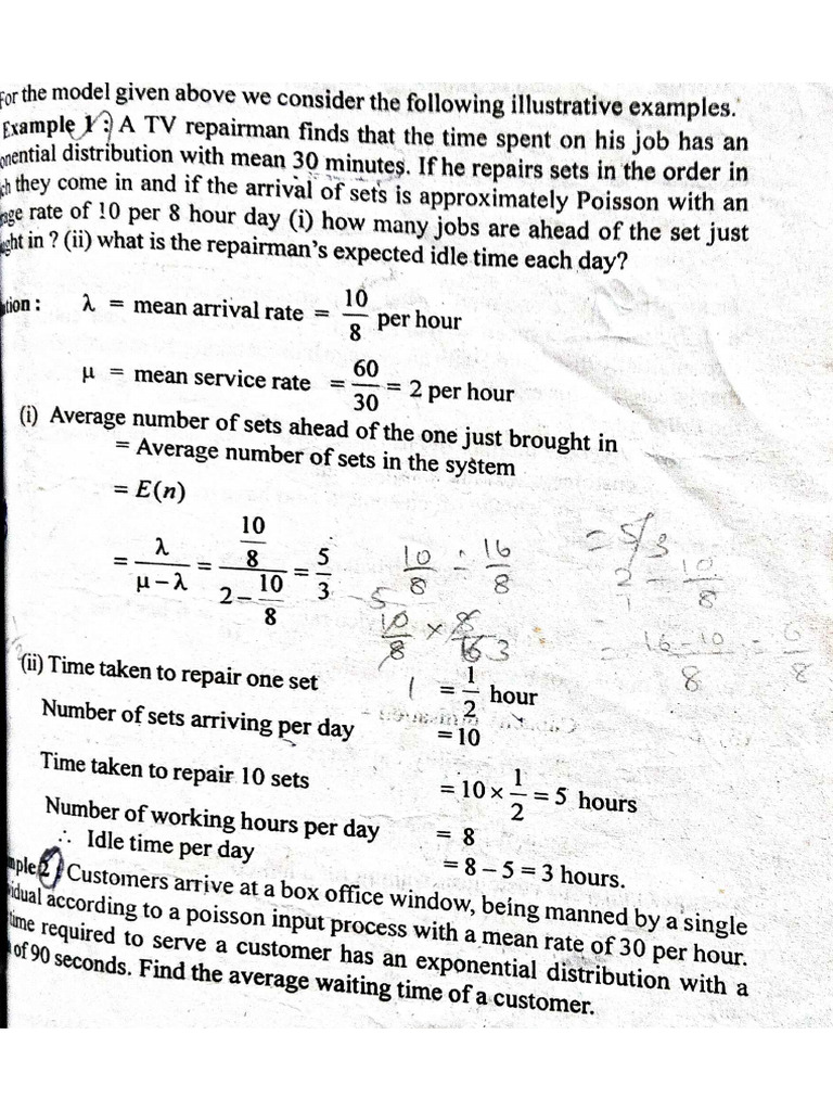 Unit-V Queuing Theory | PDF
