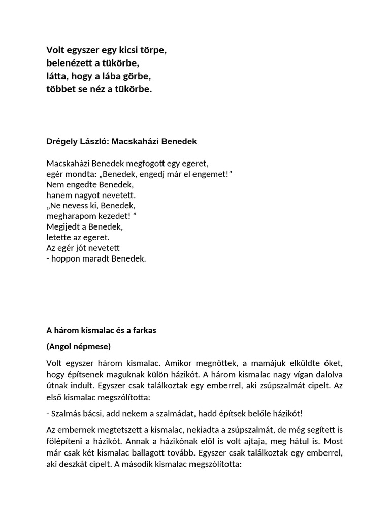 Mondóka Mesék-Mesék | PDF