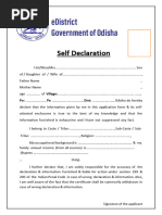 Self Declaration Form for OBC/SEBC | PDF | Government Of India | Justice