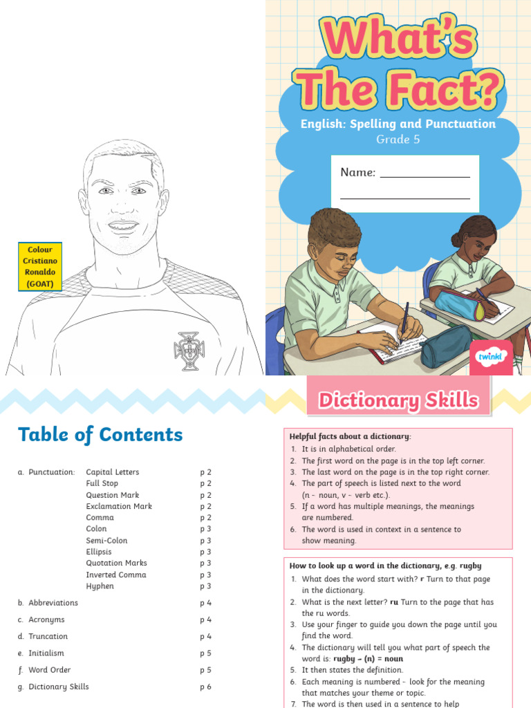 Grade 5 English Punctuation Guide | PDF | Acronym | Punctuation