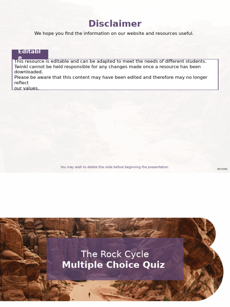 t3 SC 658 The Rock Cycle Quiz Powerpoint Ver 4 | PDF | Rock (Geology ...