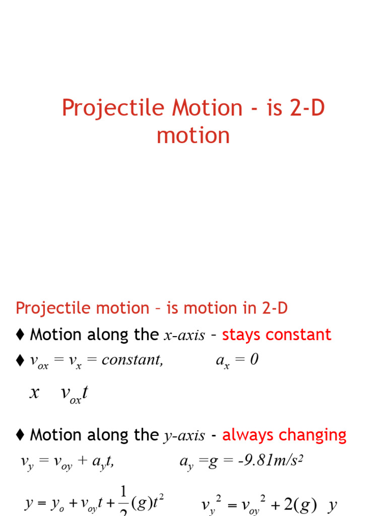 Understanding 2D Projectile Motion Concepts | PDF | Acceleration ...