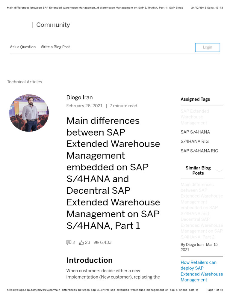 SAP EWM: Embedded vs Decentralized Differences | PDF | Enterprise ...