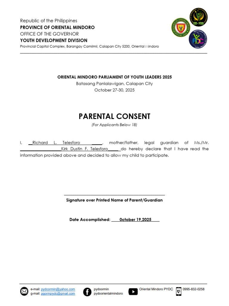 Ompyl Parental Consent | PDF