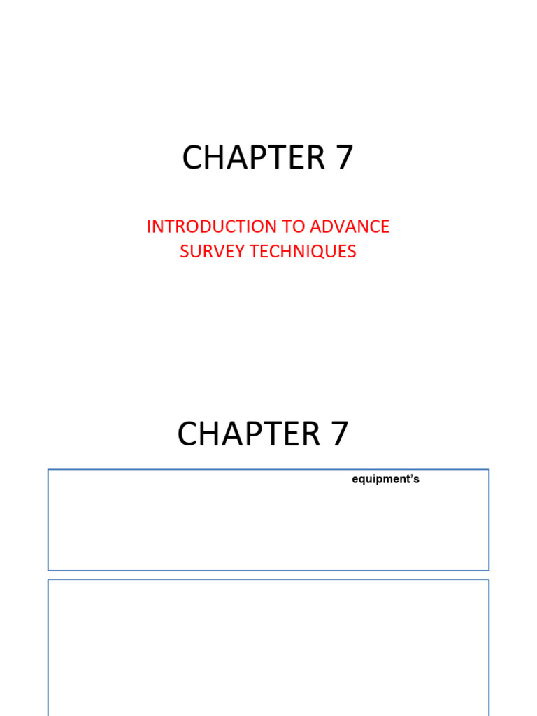 Slide Chapter 7 Introduction To Advance Survey Techniques | PDF ...