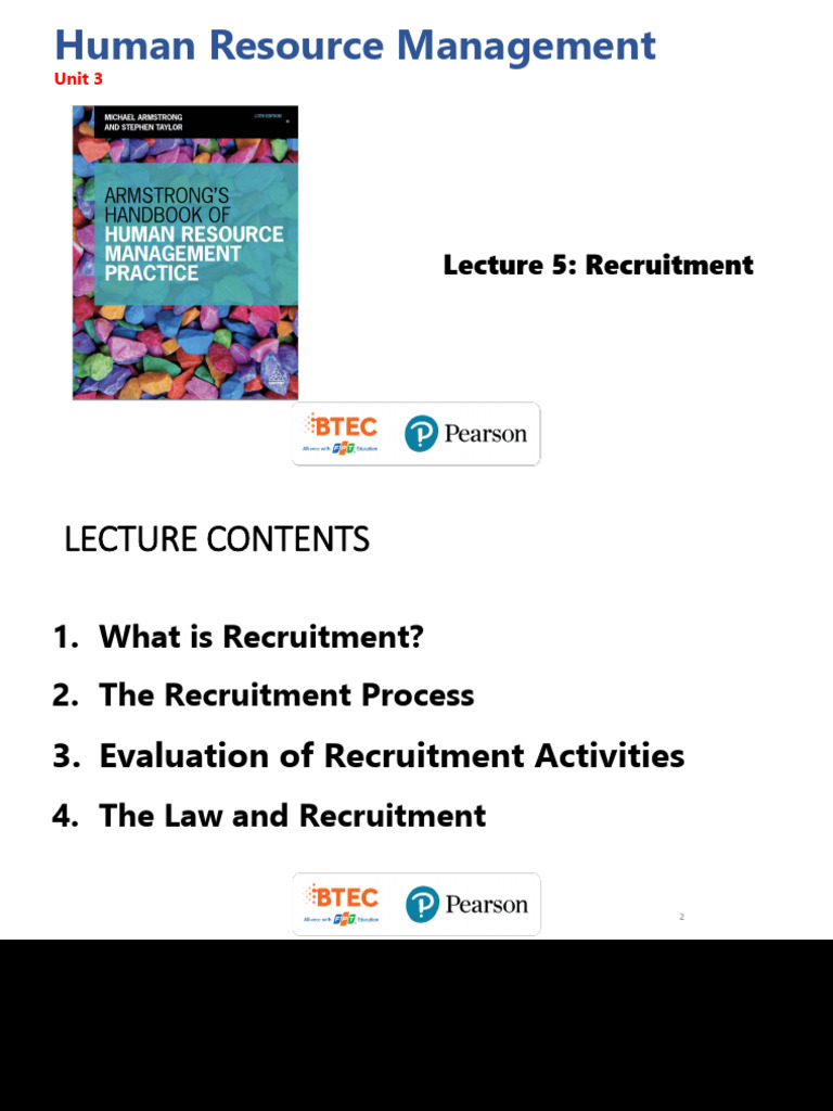 Human Resource Management - Lecture 5 | PDF | Recruitment | Business