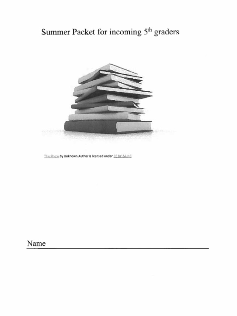 Incoming 5th Grade Summer Packet | PDF