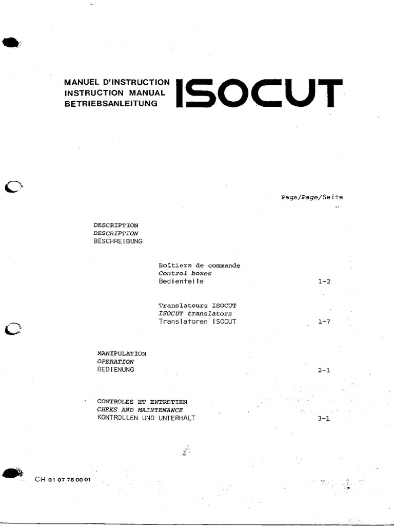 Manuel Instruction Isocut - Part 1 | PDF