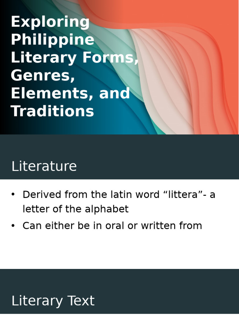 Philippine Literary Forms and Genres | PDF | Novels | Narrative