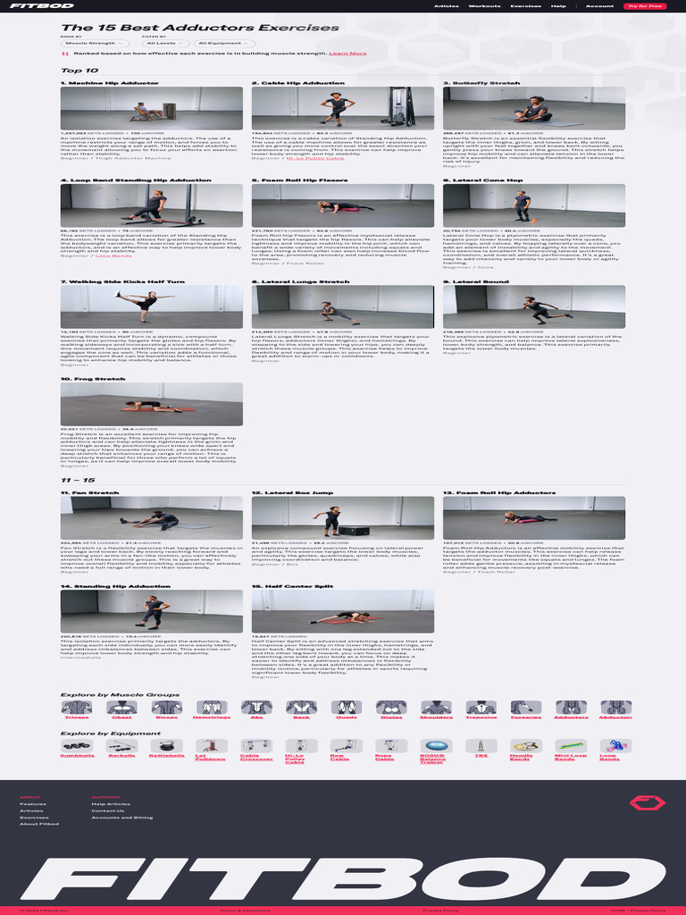 Top Adductor Exercises and Stretches | PDF | Anatomical Terms Of Motion ...