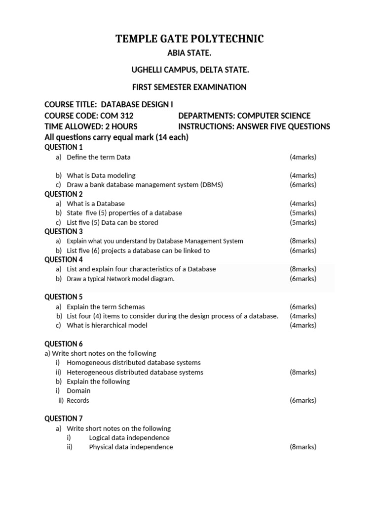 HND 1 COM 312 | PDF | Databases | Conceptual Model