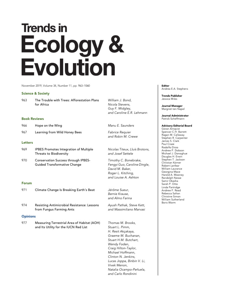 Editorial Board and Contents Tree | PDF | Ecology | Biology