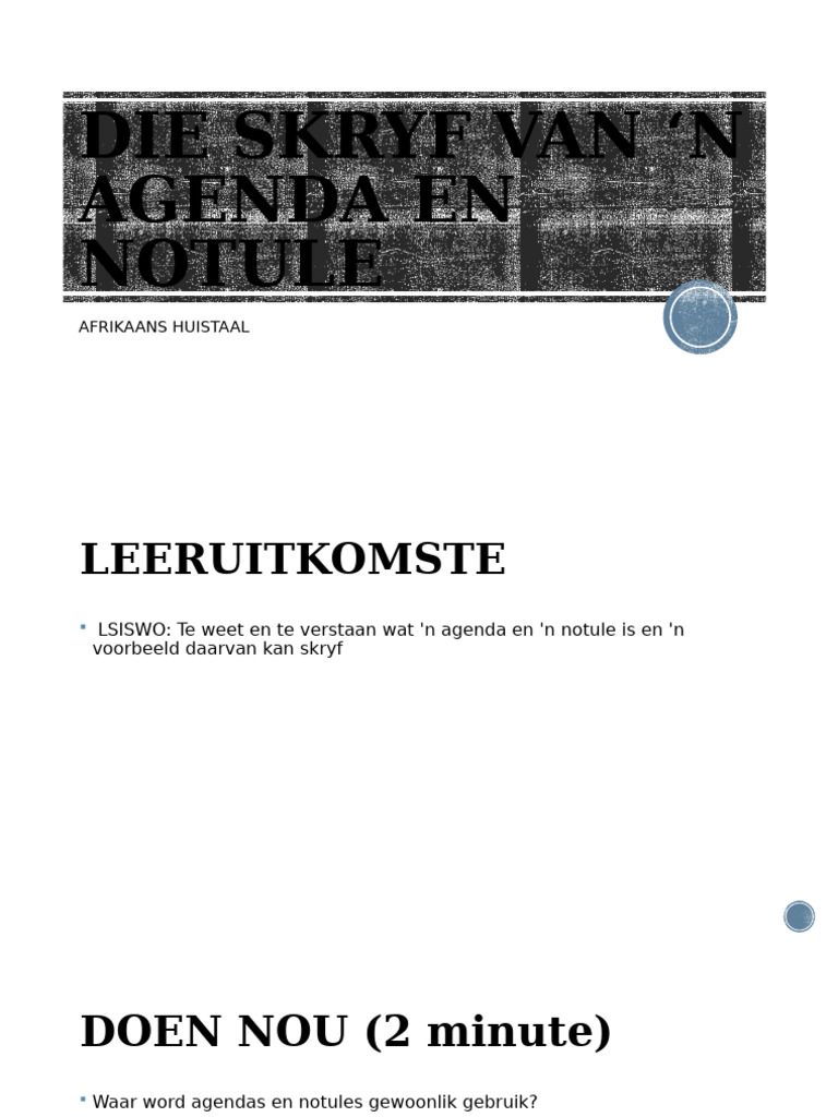 Agenda en Notule | PDF