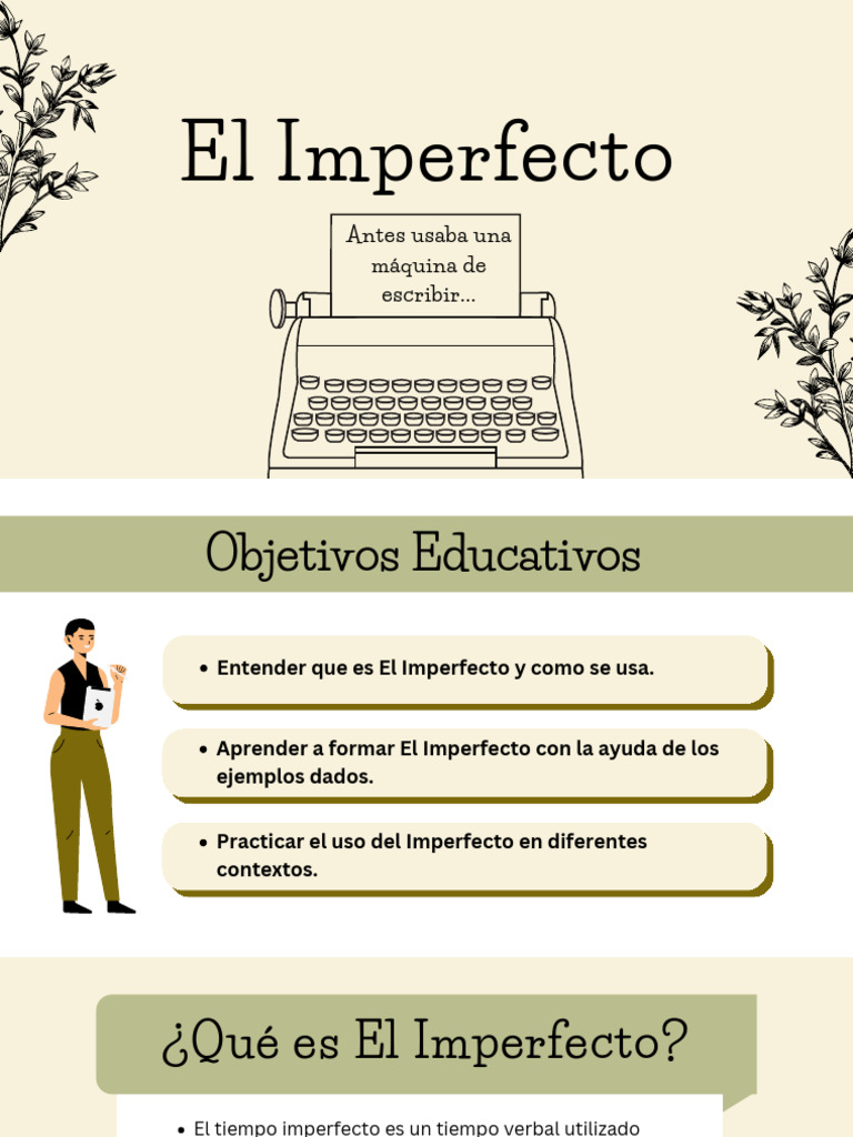 Presentación Del Imperfecto Ilustrativa Verde | PDF | Lingüística ...