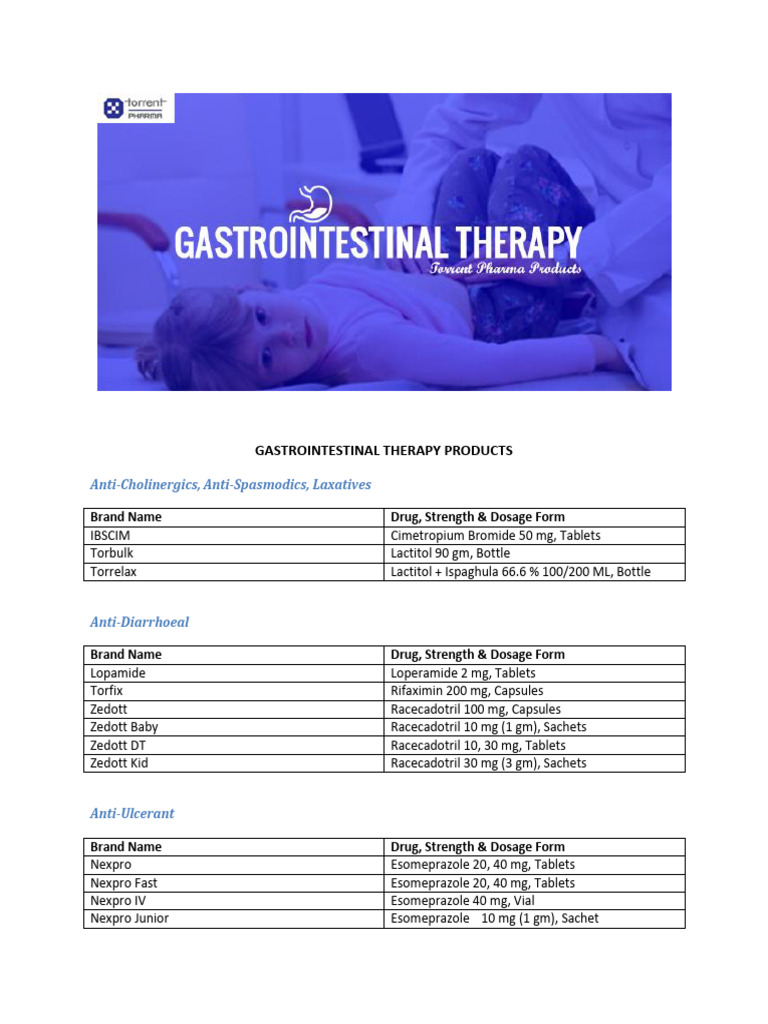 Gastrointestinal Therapy | PDF | Tablet (Pharmacy) | Pharmacology