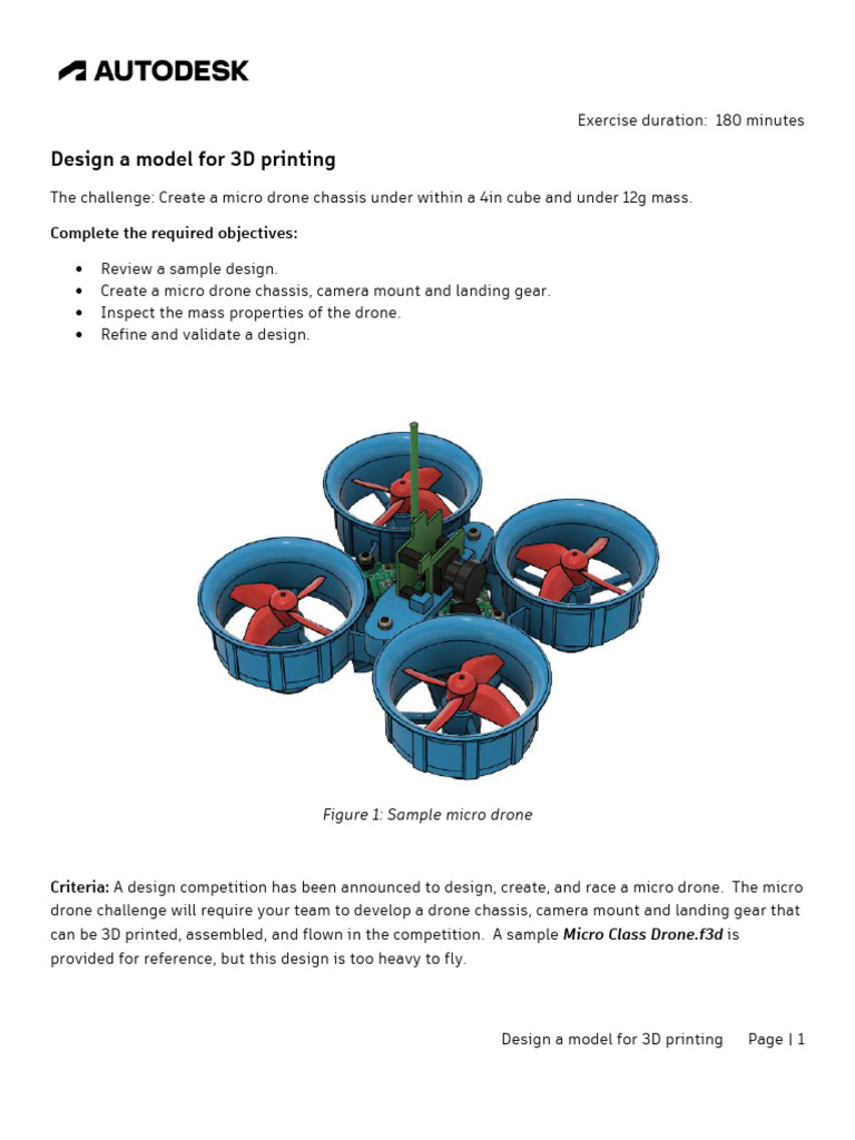 3D Printed Micro Drone Design Challenge | PDF | 3 D Printing | Unmanned ...