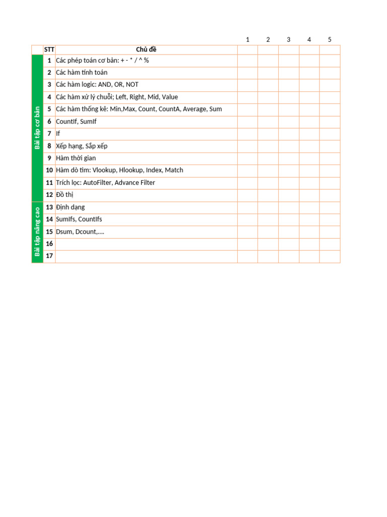 Bai Tap Excel-1 | PDF