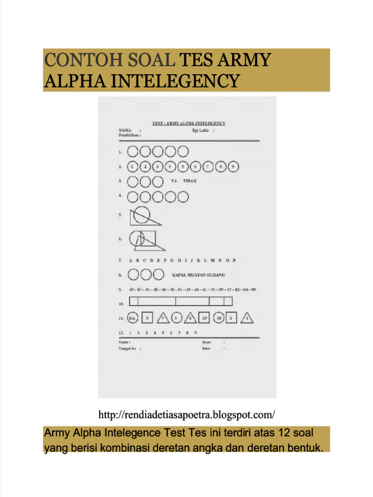 Contoh Soal Tes Army Alpha | PDF