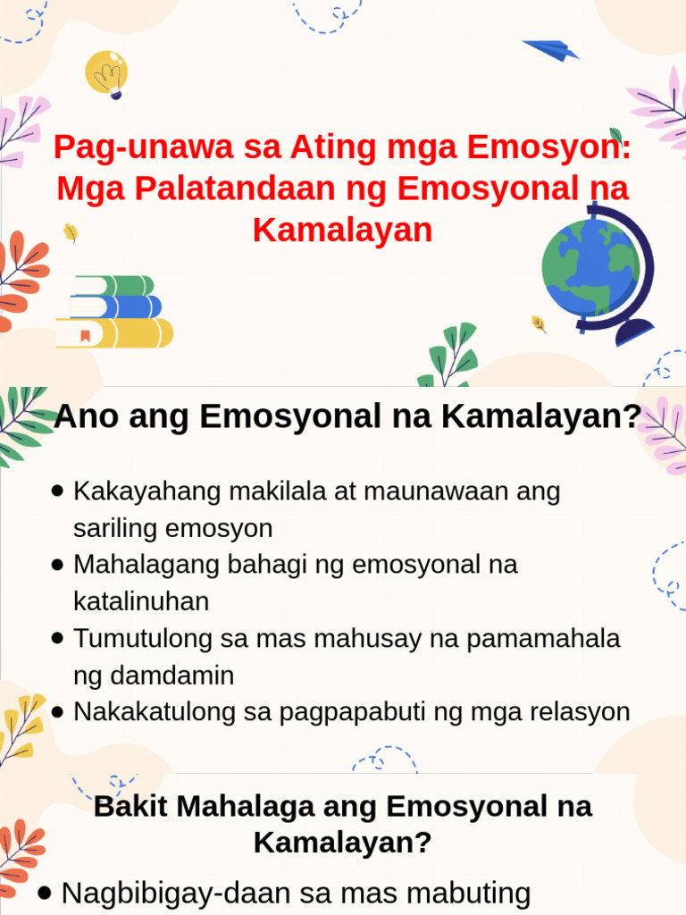 GMRC8 Q1 1A Pag-Unawa Sa Ating Mga Emosyon - Mga Palatandaan | PDF