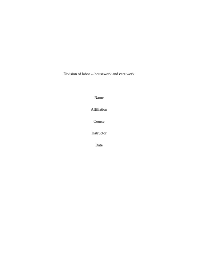 Division of Labor | PDF