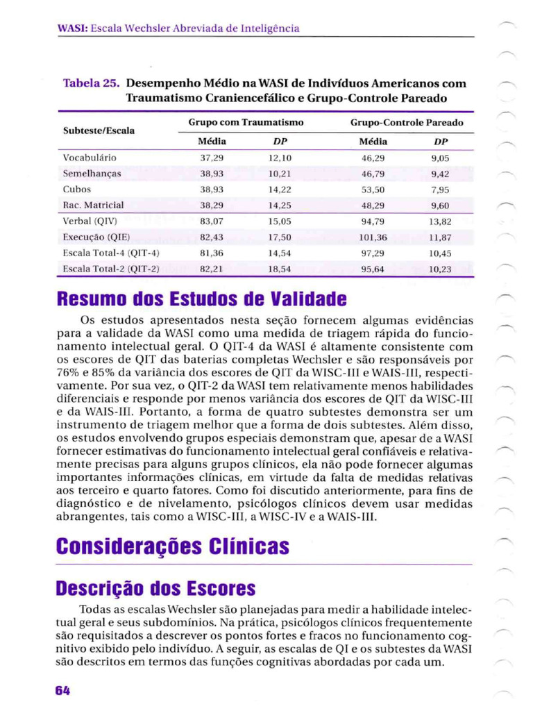 WASI Interpretação | PDF