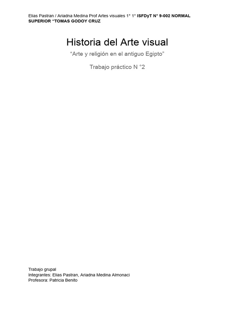 Historia Del Arte Visual - Egipto | PDF | Pirámide | Antiguo Egipto