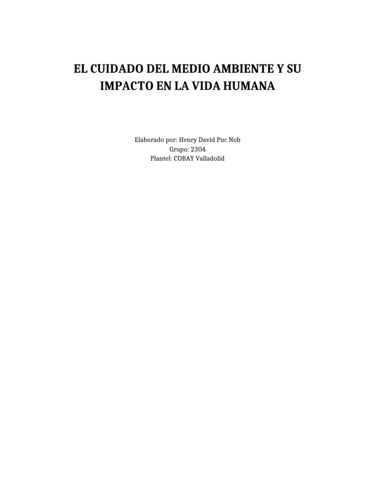 Cuidado Medio Ambiente Henry David Puc Noh | PDF
