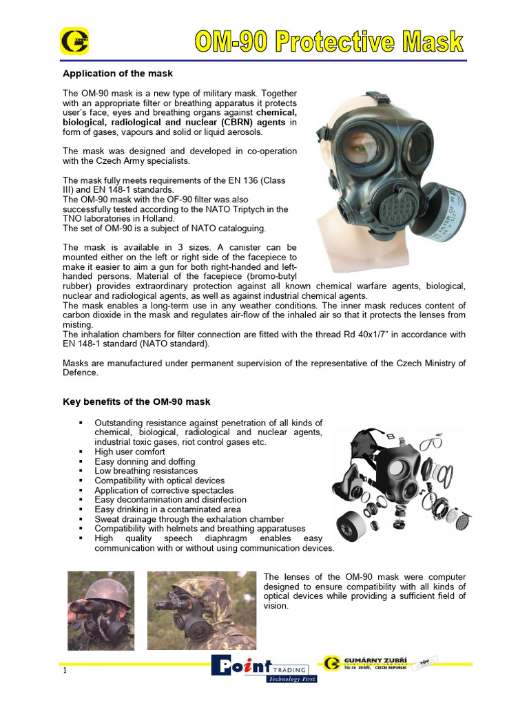 Gumarny Zubri OM 90 Mask Specification | PDF | Equipment