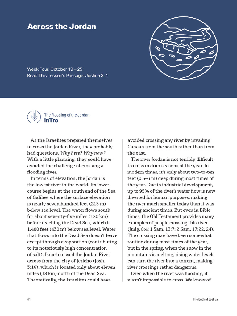 The Flooding of The Jordan | PDF | Joshua | Jesus