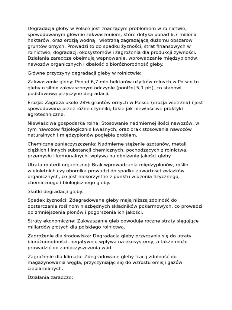 Degradacja Gleb W Polsce 4FT | PDF