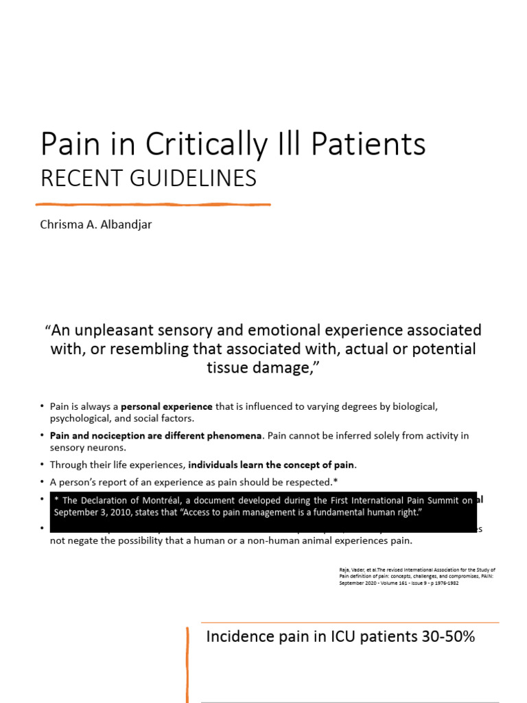 Pain Management in ICU Patients | PDF | Analgesic | Pain Management