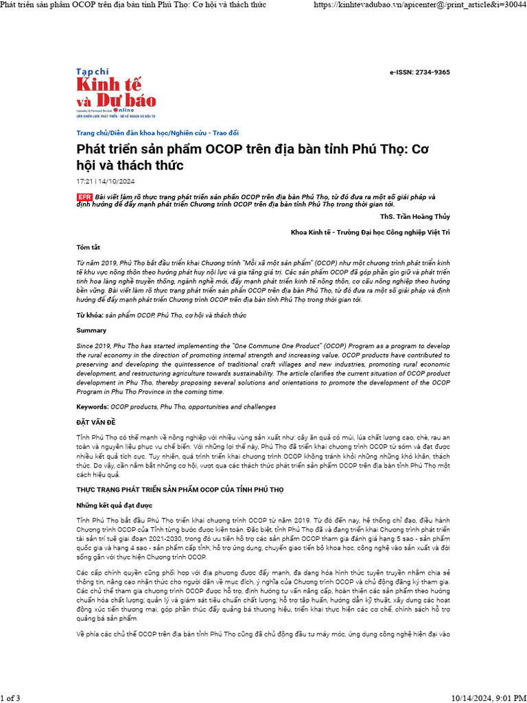 Ocop Phú Thọ | PDF