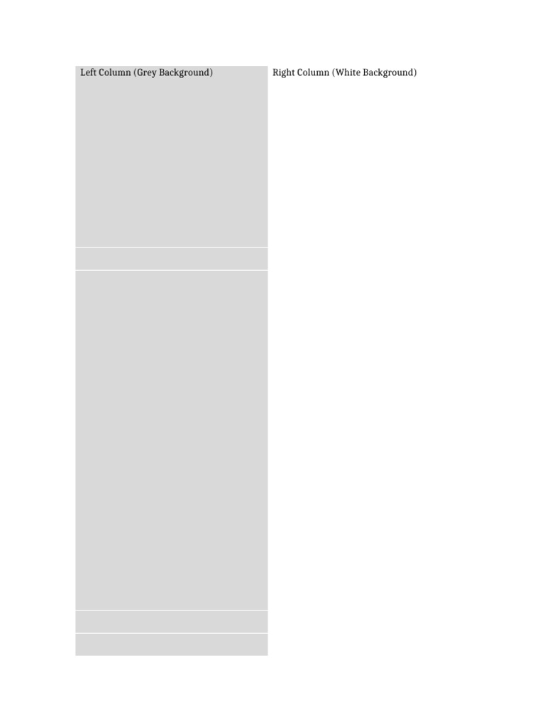 Empty CV Template With Grey Column | PDF