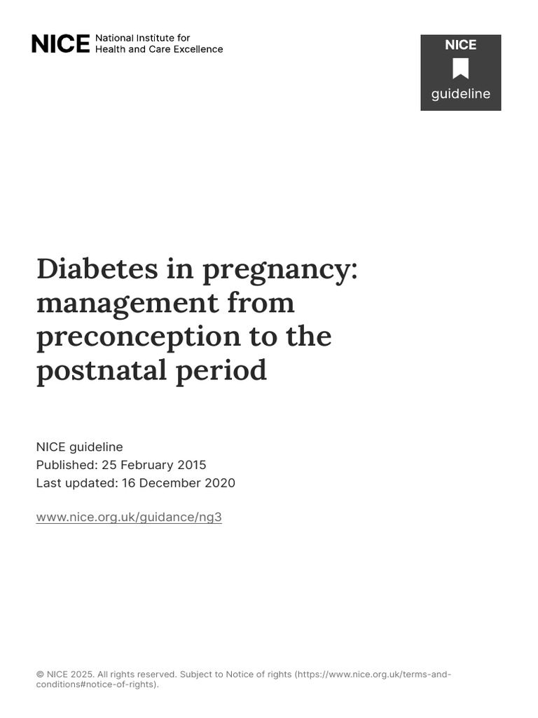 NICE Guidelines for Gestational Diabetes | PDF | Gestational Diabetes ...