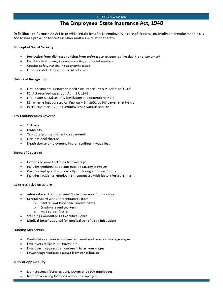 10.employee State Insurance Act | PDF | Employment | Expense