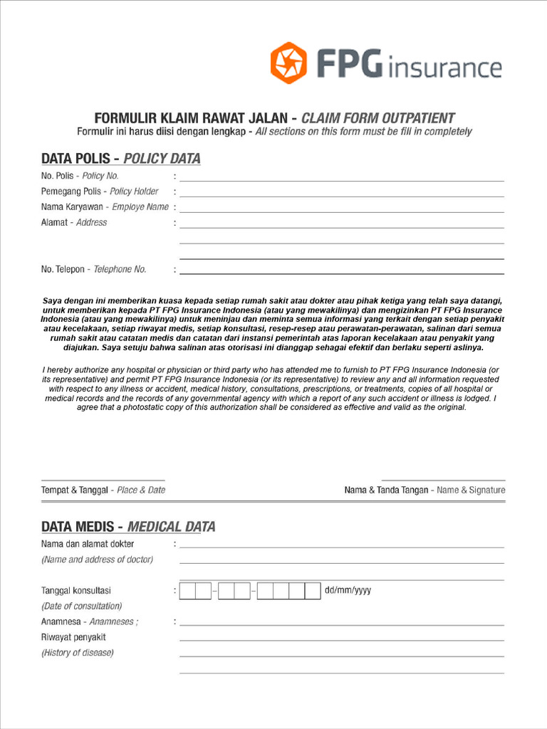 Formulir Klaim Rawat Jalan | PDF