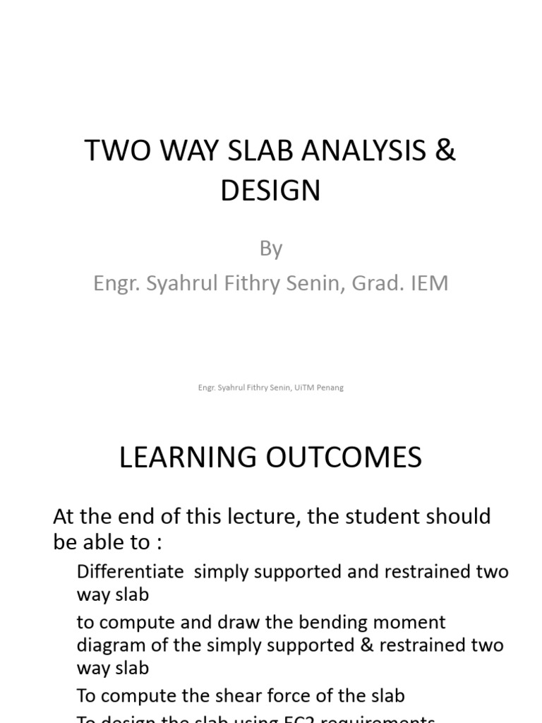 Two Way Slabs - (Ec2) Lecture 2 | PDF | Classical Mechanics | Mechanics