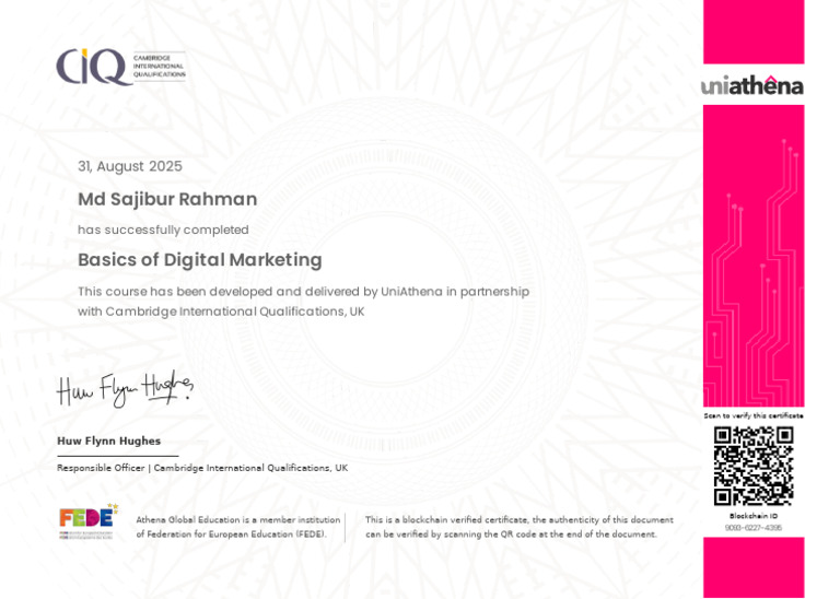 MD Sajib Ur Sir - Certificate 2 | PDF
