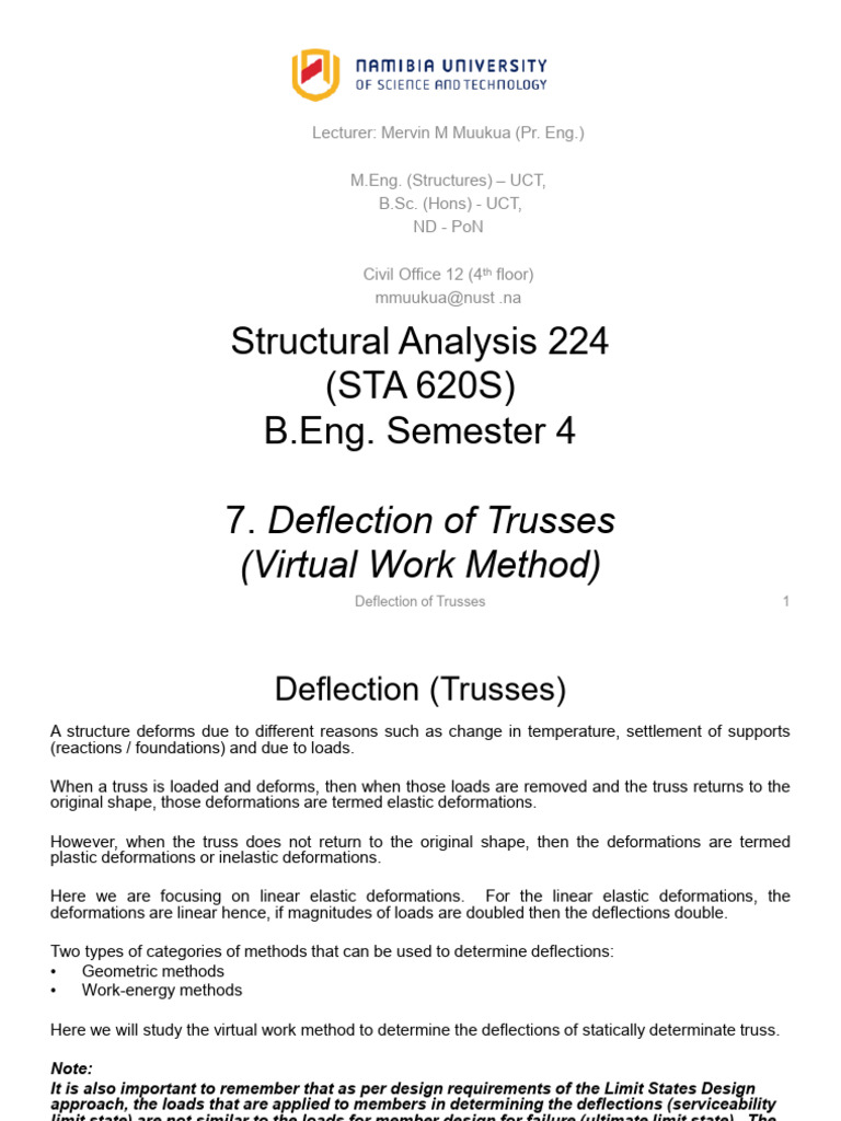 Deflection of Trusses (Virtual Work Method) - 2 | PDF | Truss | Structural Analysis