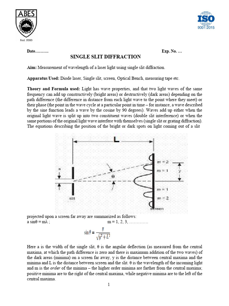 Experiment1 2 3 4 | PDF | P–N Junction | Diffraction
