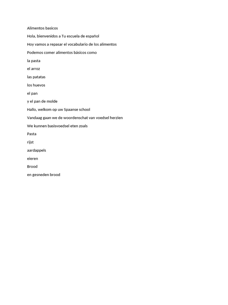 Alimentos Basicos | PDF