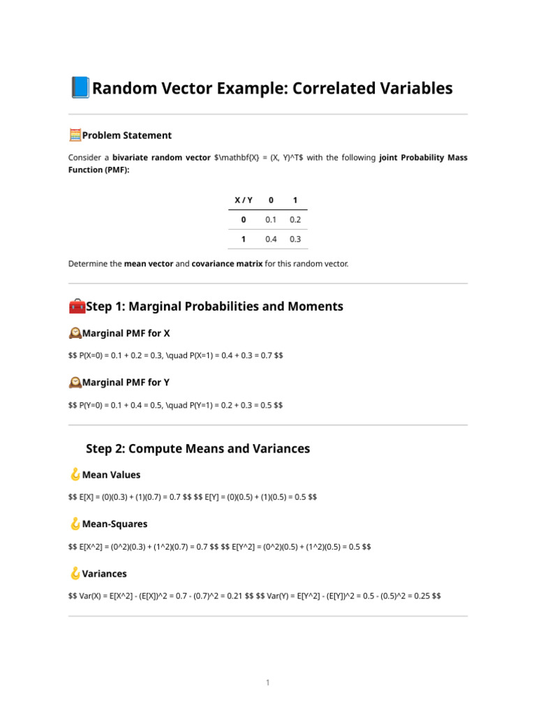 Correlated Random Vector Example | PDF