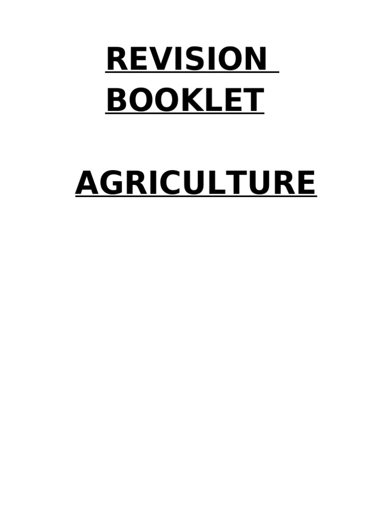Agriculture Revision Booklet | PDF | Fertilizer | Crop Rotation