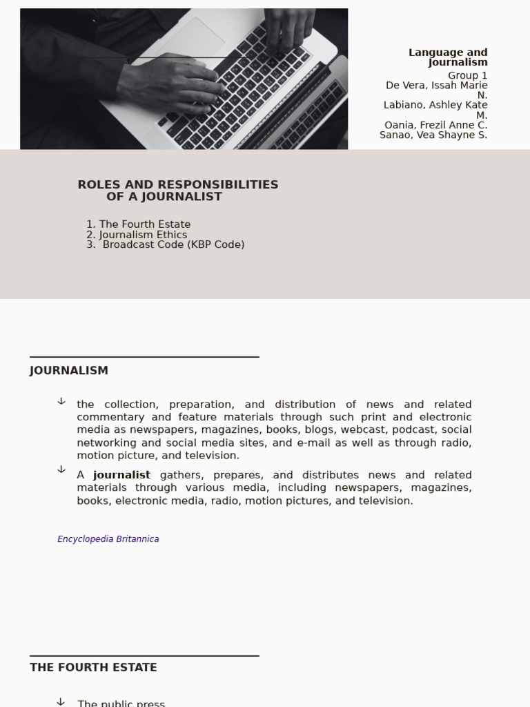 Core Roles and Ethics of Journalism | PDF | Journalism | Public Sphere