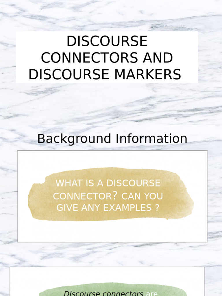 Discourse Connectors and Discourse Markers | PDF | Sentence ...
