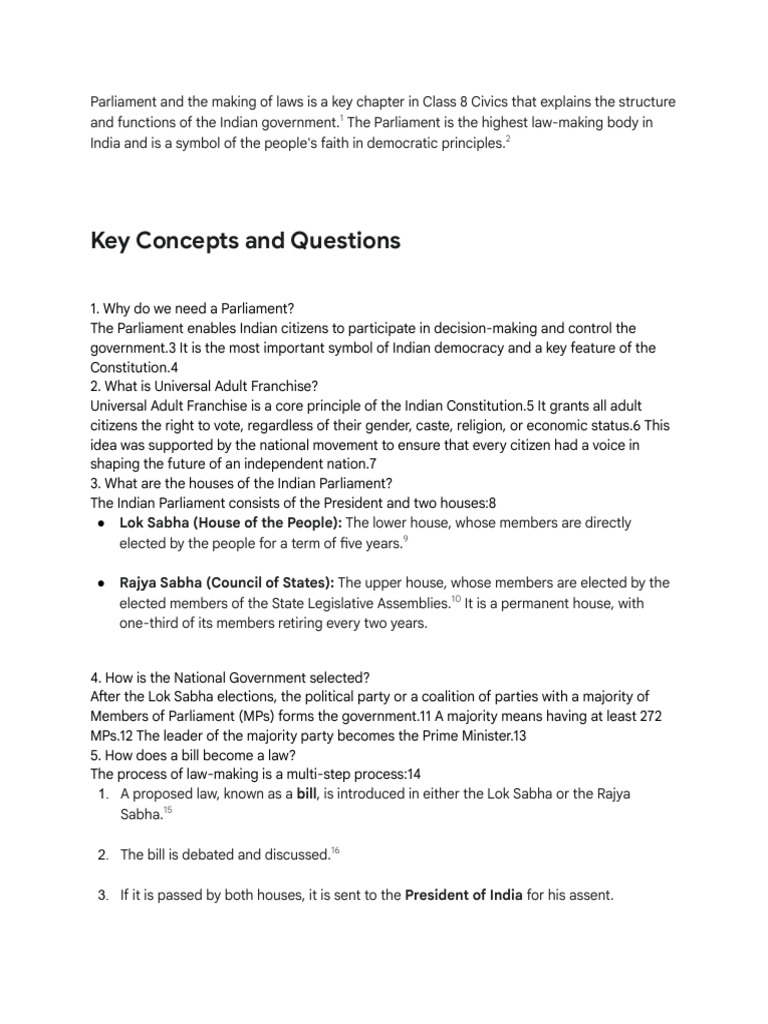 Understanding Indian Parliament Functions | PDF | Government | Governance