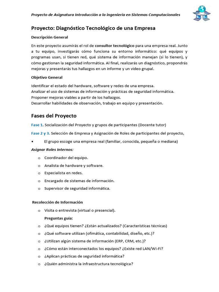 Proyecto de Clase Introducción A La Ingenieria Computacional | PDF ...