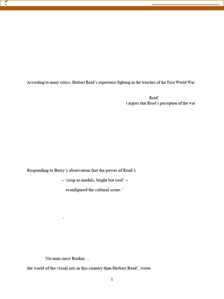Analise de Herbert Read | PDF | Poetry | Pacifism